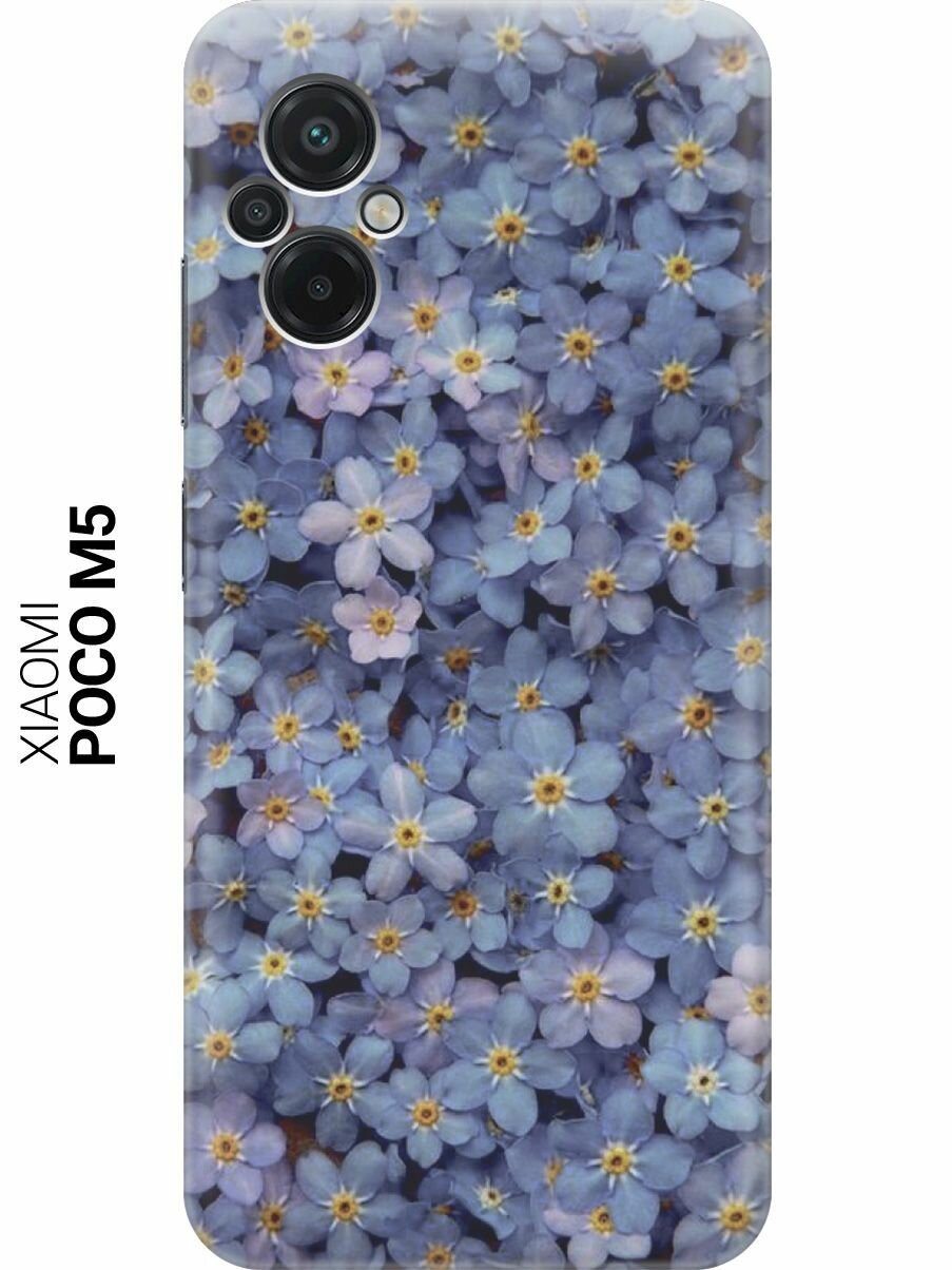 Силиконовый чехол на Xiaomi Poco M5, Сяоми Поко М5 с принтом "Голубые фиалки"