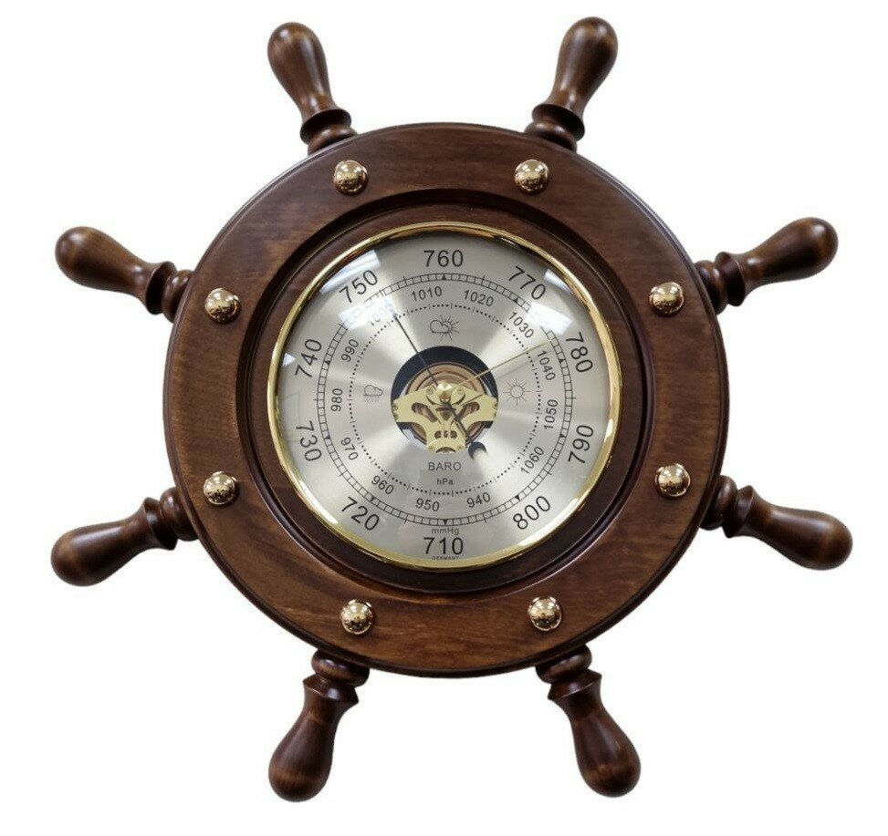 Барометр настенный "Морской Штурвал" С-9 Бриг+ D.46см