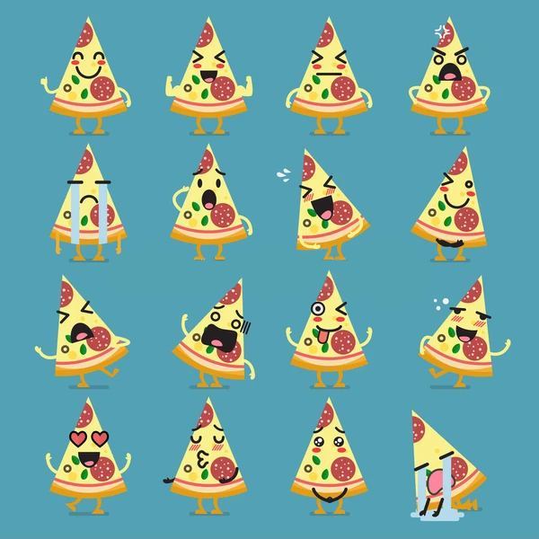 Наклейки стикеры Эмоциональная пицца