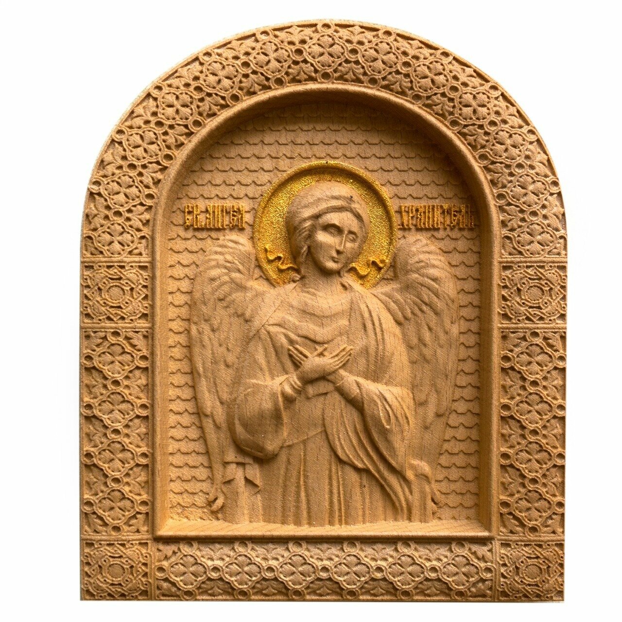 Икона Православная резная Святой Ангел Хранитель 15*18см