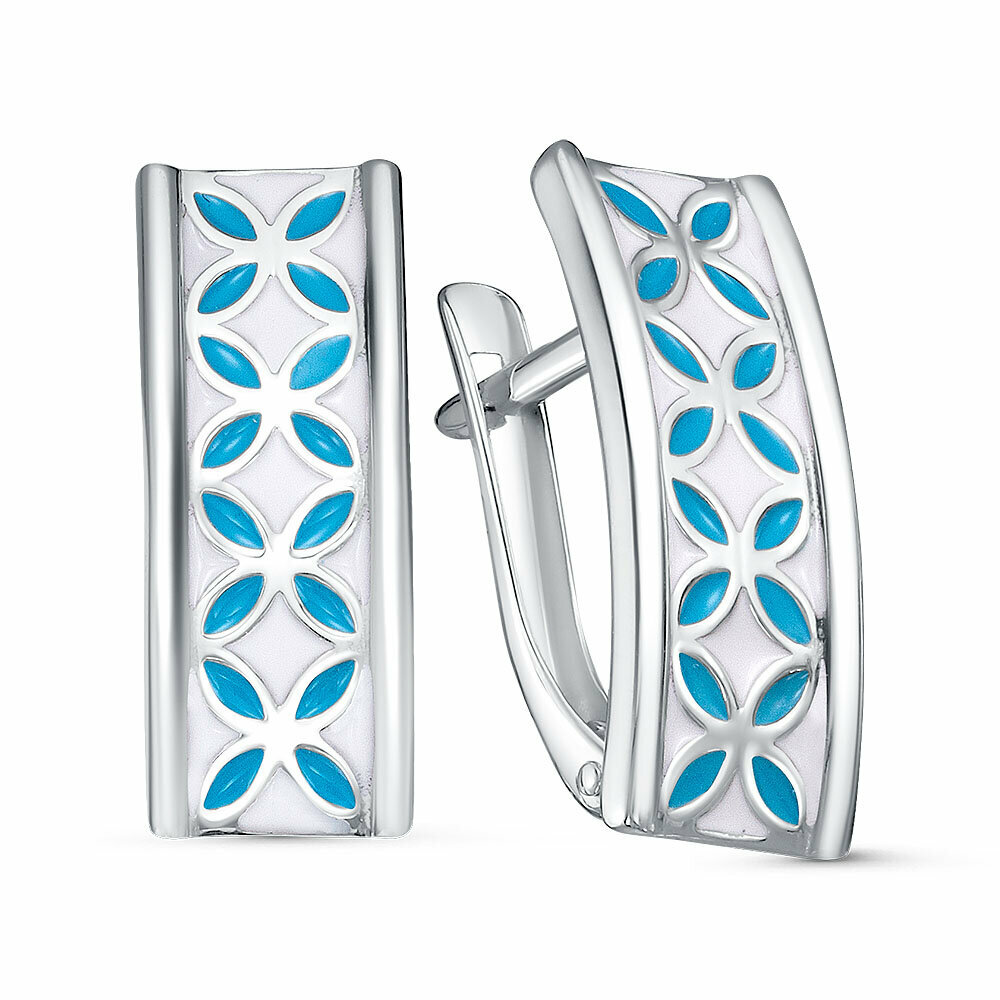 Серьги, серебро, 925 проба, эмаль