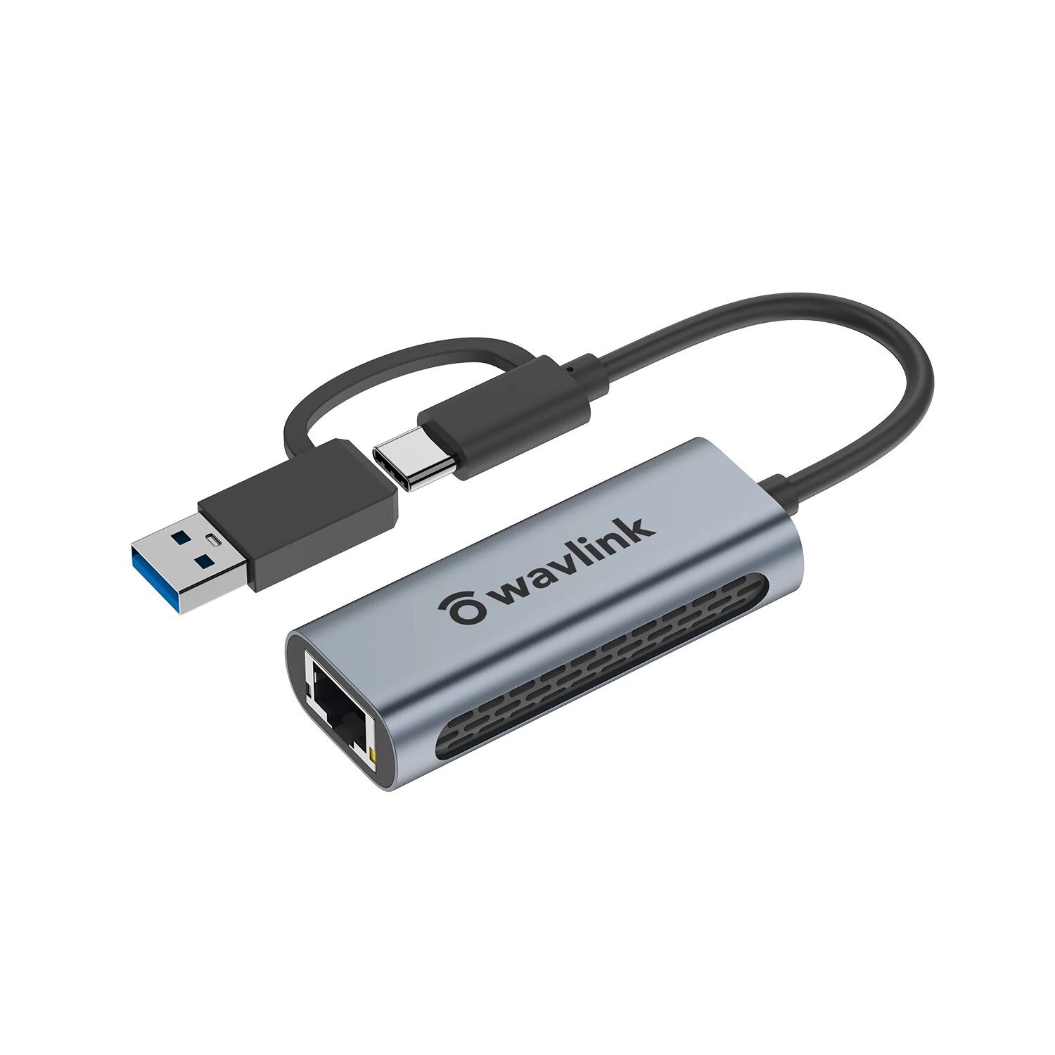 WAVLINK USB-C и USB-A 2,5 Gigabit Ethernet адаптер Серый, 2.5 Gigabit Ethernet
