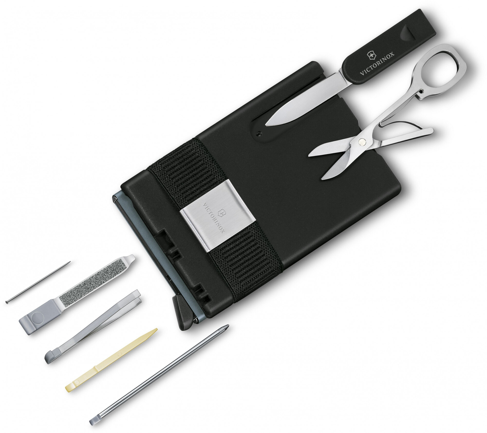 Швейцарская карточка с картхолдером Victorinox Smart Card Wallet цвет серо-голубой/чёрный 0.7250.36