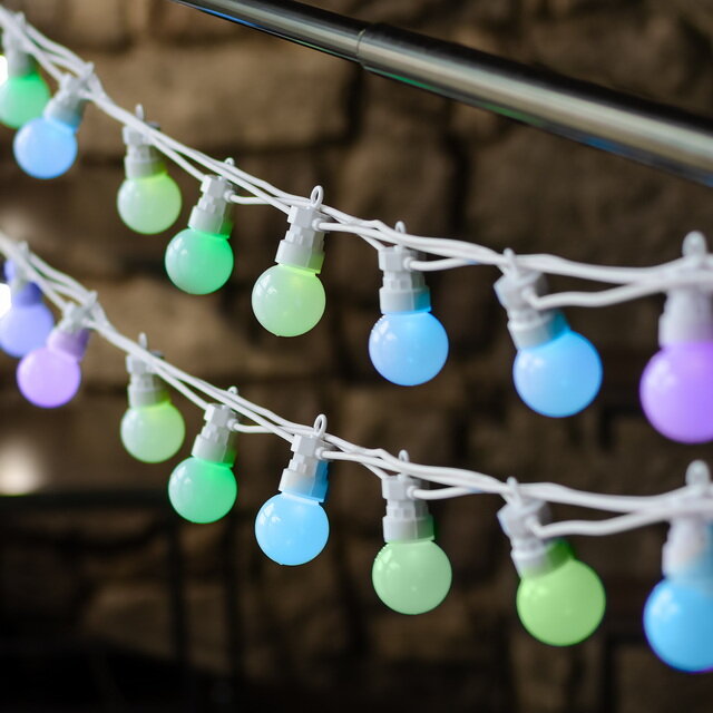 Гирлянда из лампочек Lollifray, 20 ламп c разноцветными RGB LED, 9.5 м, белый ПВХ, пульт управления, таймер, соединяемая, IP44, Kaemingk, 490095