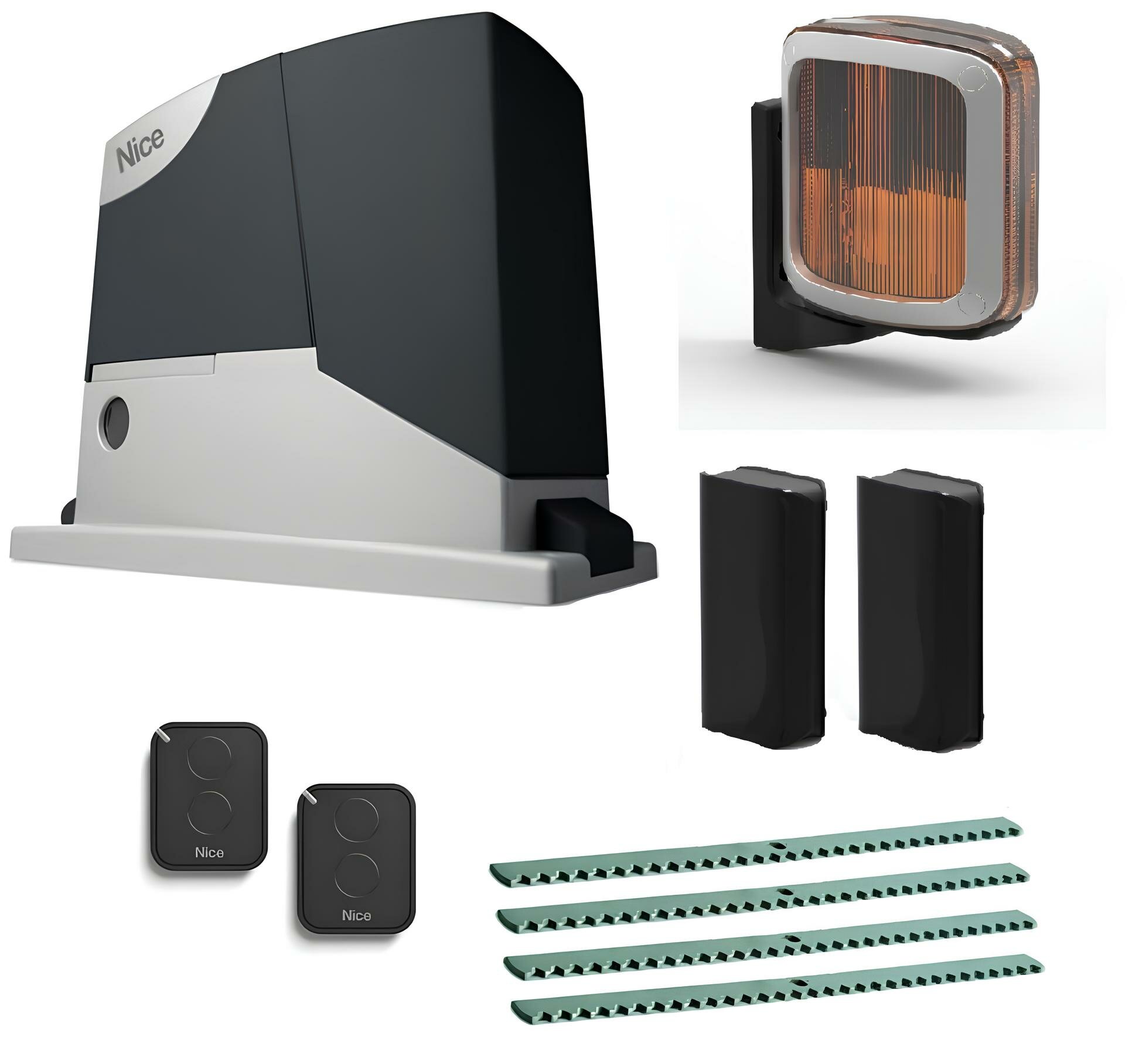 Автоматика для откатных ворот RD400KCE FULL4-K, комплект: привод, 2 пульта, фотоэлементы, лампа, 4 рейки