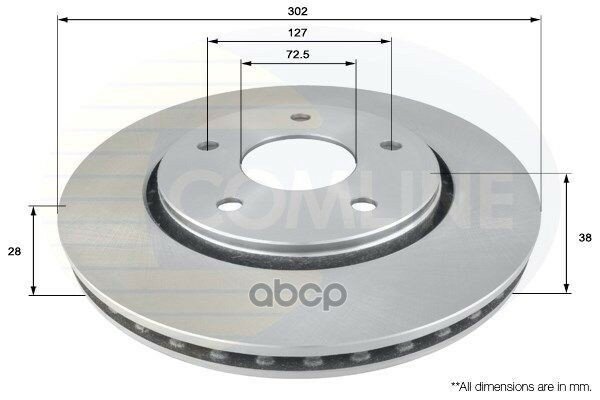 Диск торм Chrysler Grand Voyager [2008-], Voyager [2008-], Dodge Journey [2008-] (С покрытием) шт. Comline арт. ADC2324V