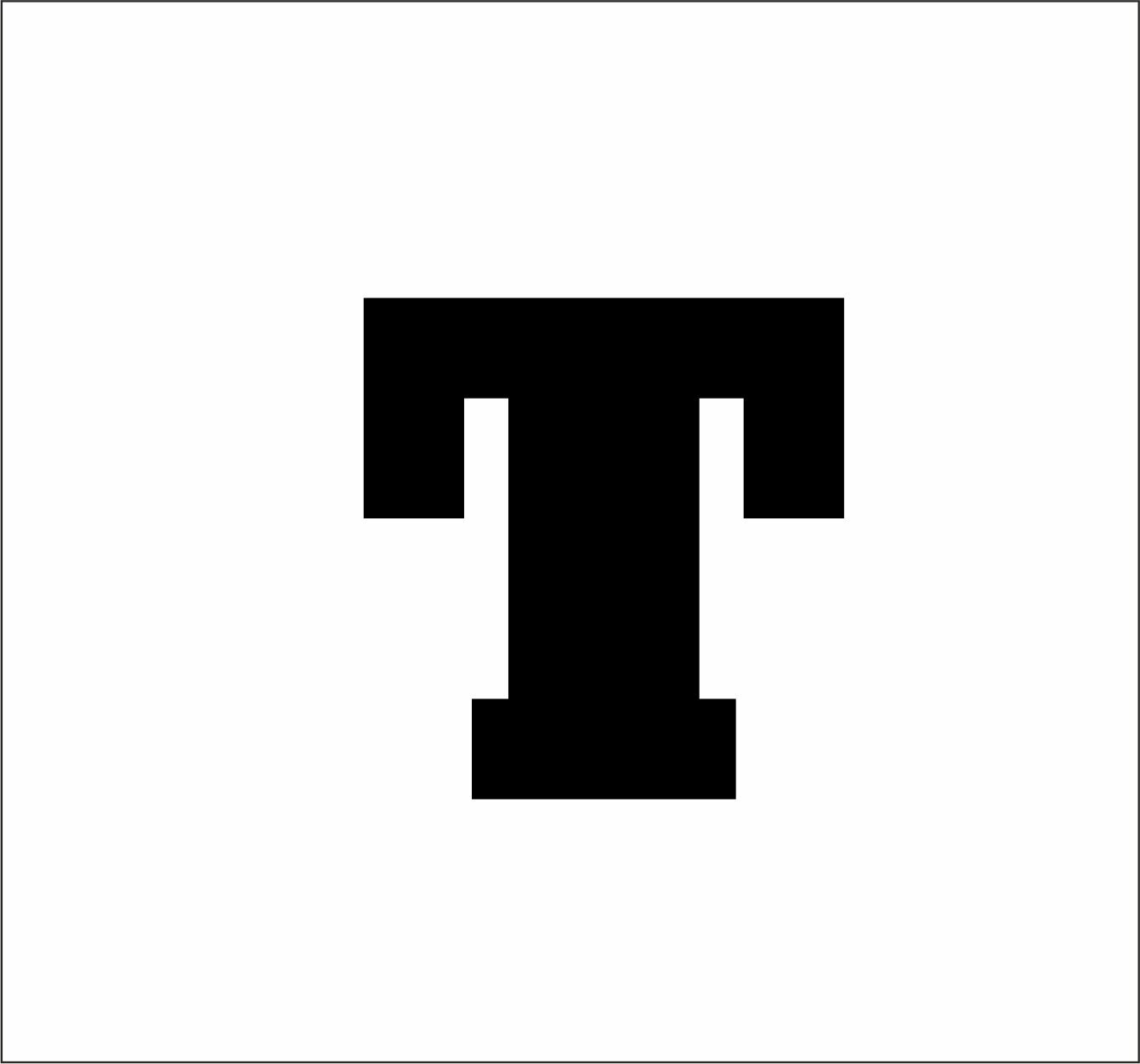 Буква Т из акрила для вывесок 5 см / шрифт 6 черный