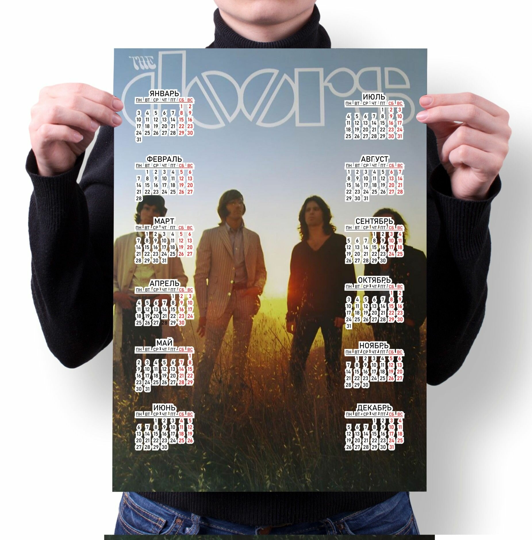 Календарь формата А3 с принтом "Доорс, Doors"