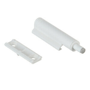 Амортизатор мебельный (демпфер) газовый для плавного закрывания двери белый врезной/внешний