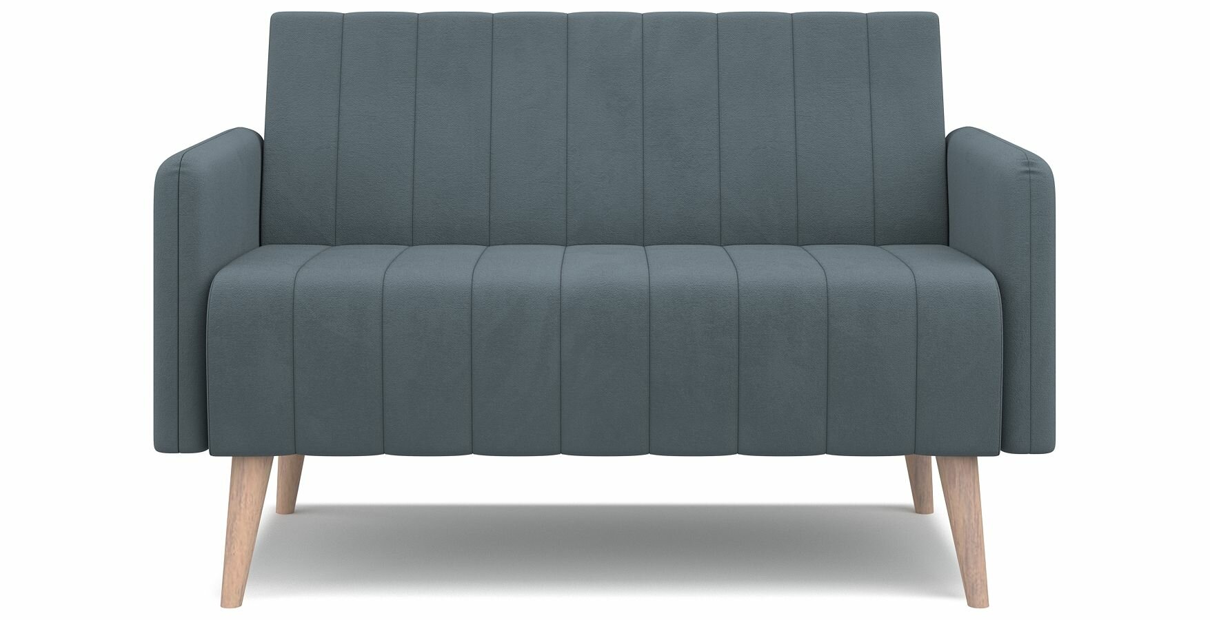 Прямой диван PUSHE Норман 2 с подлокотниками, нераскладной, для кухни, прихожей, балкона, детской, серый Balance 996