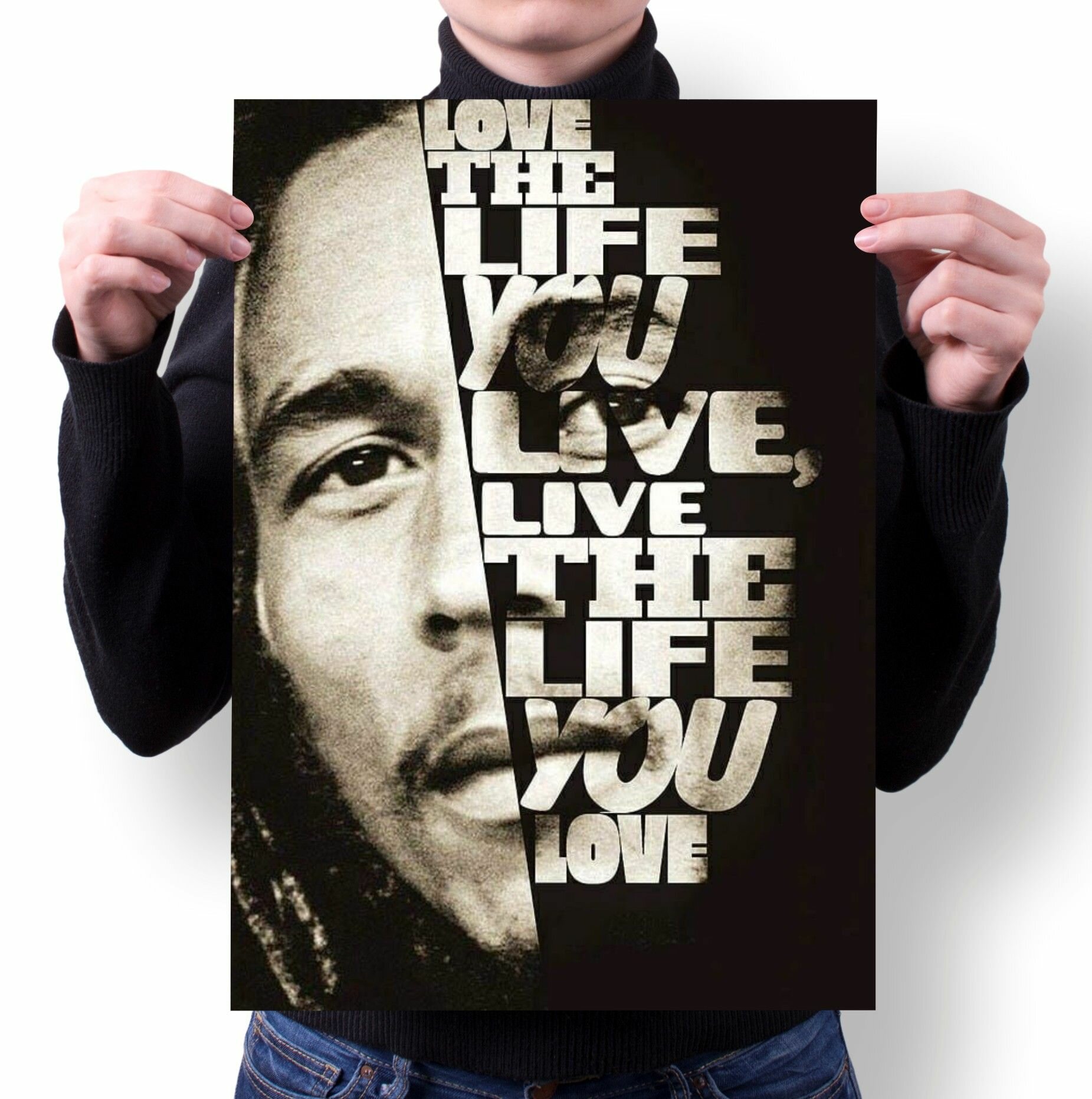 Плакат формата А3 с принтом "Боб Марли"