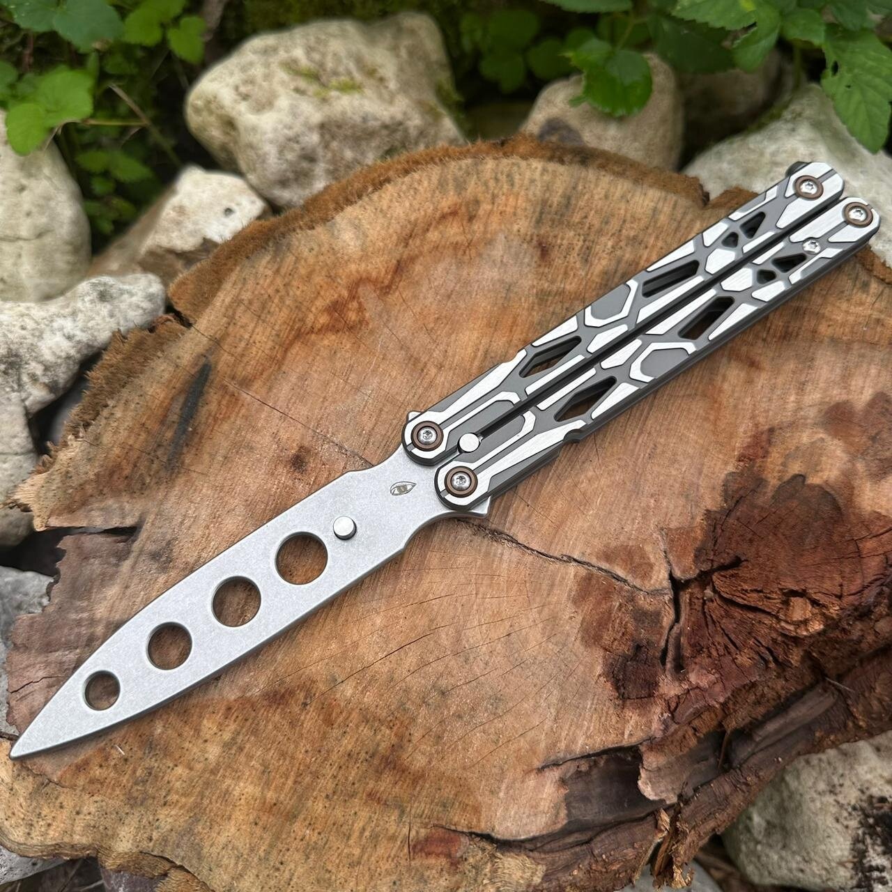 Нож-бабочка Reptilian "Киборг", клинок 420 сталь, рукоять сталь, 205 грамм