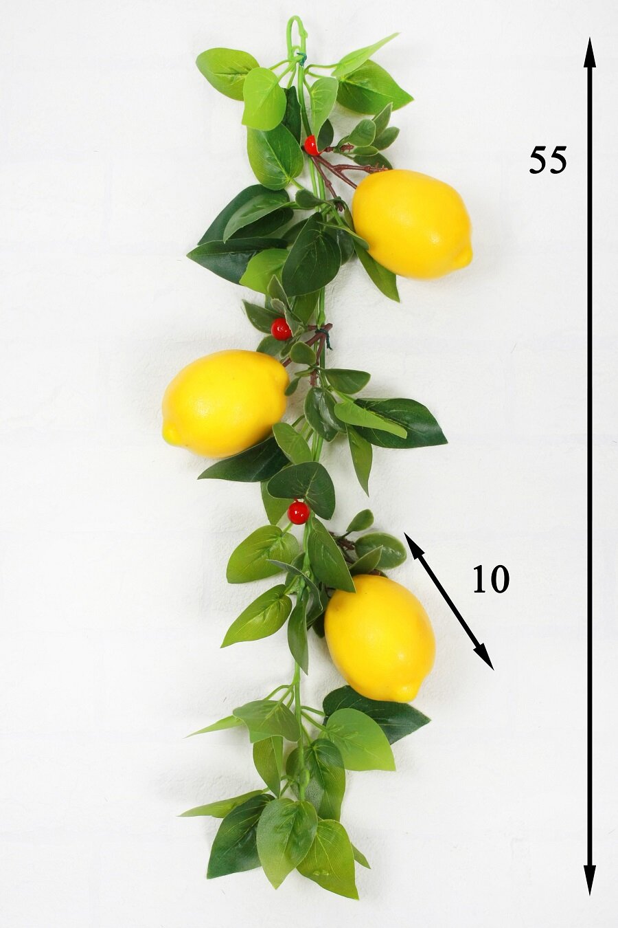 Искусственная связка Holodilova "Лимоны", декоративный элемент, 55см, цвет желтый
