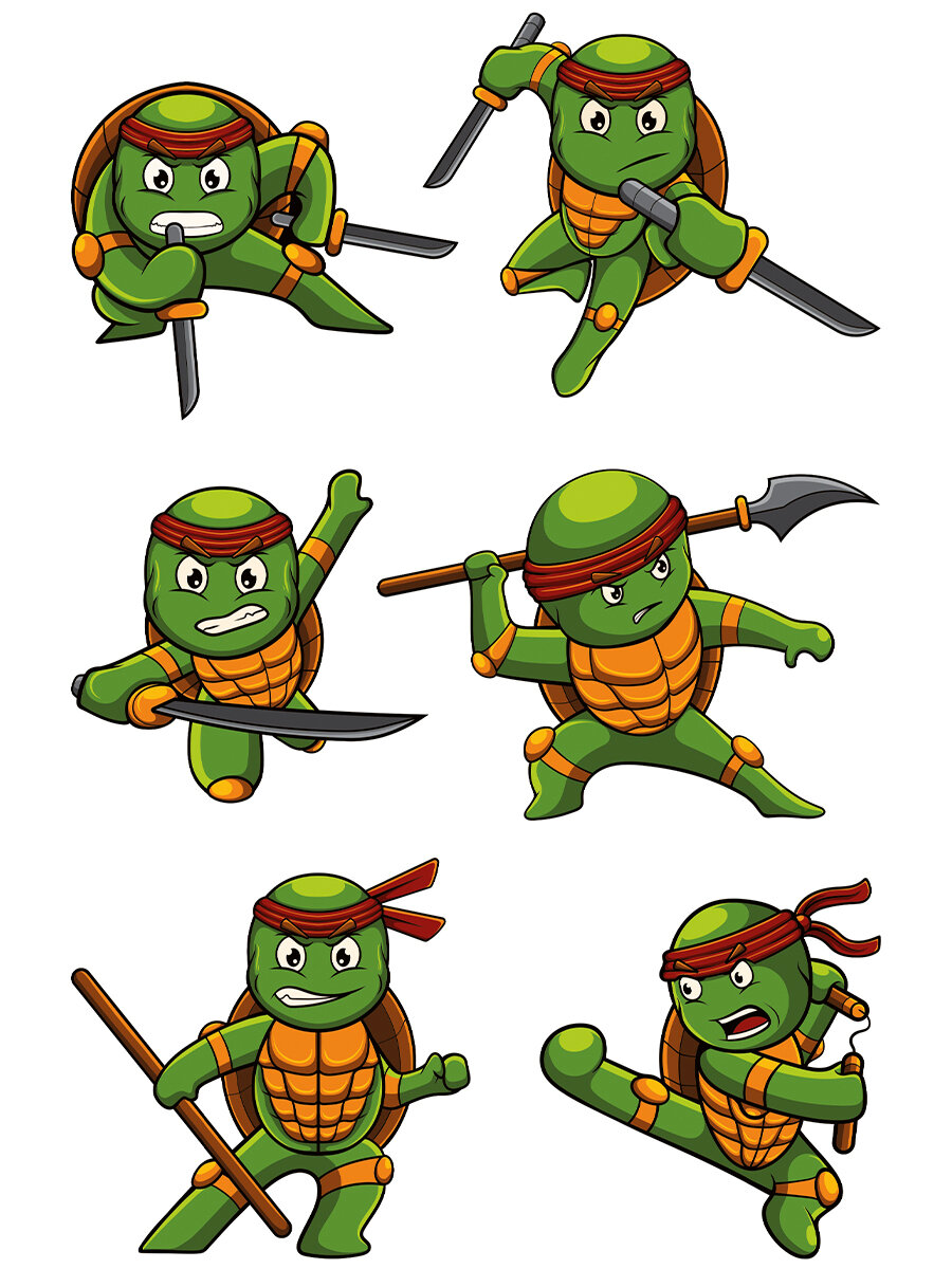 Наклейка интерьерная Черепашки ниндзя