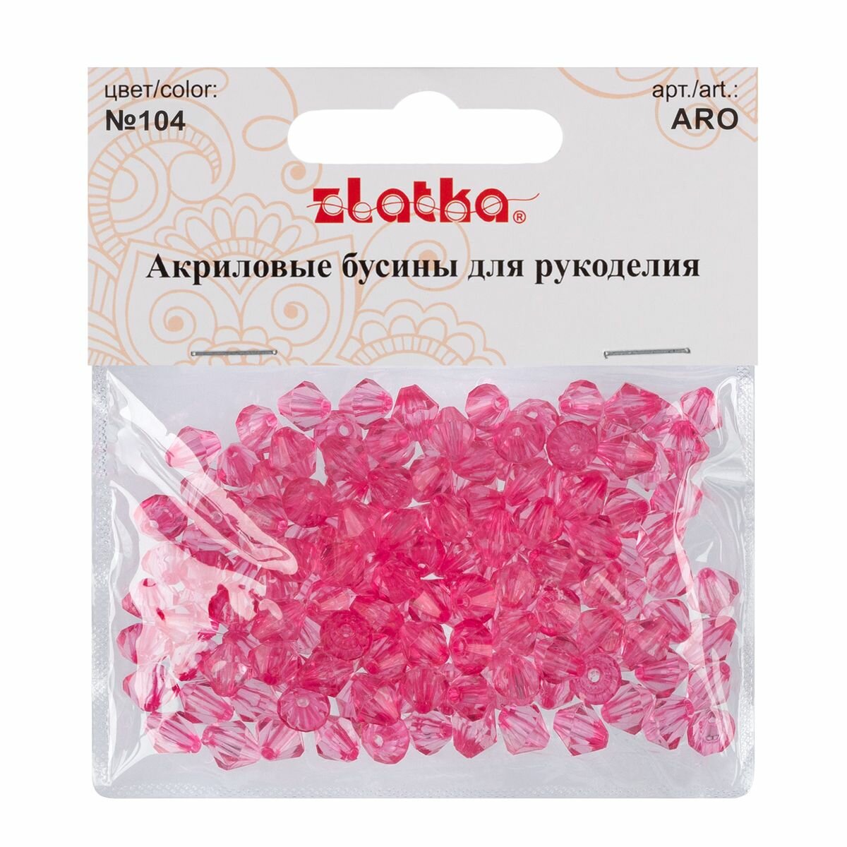 Бусины акрил "Zlatka"ARO 7 х 8 мм 25 г 104 светло-розовый