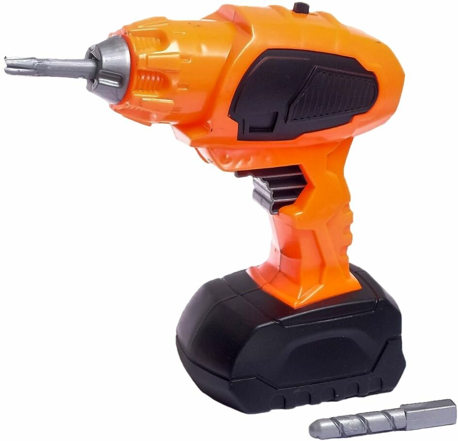 Детский шуруповерт игрушечный "Умелец Я", работает от батареек, для сюжетно-ролевой игры, юный плотник и слесарь