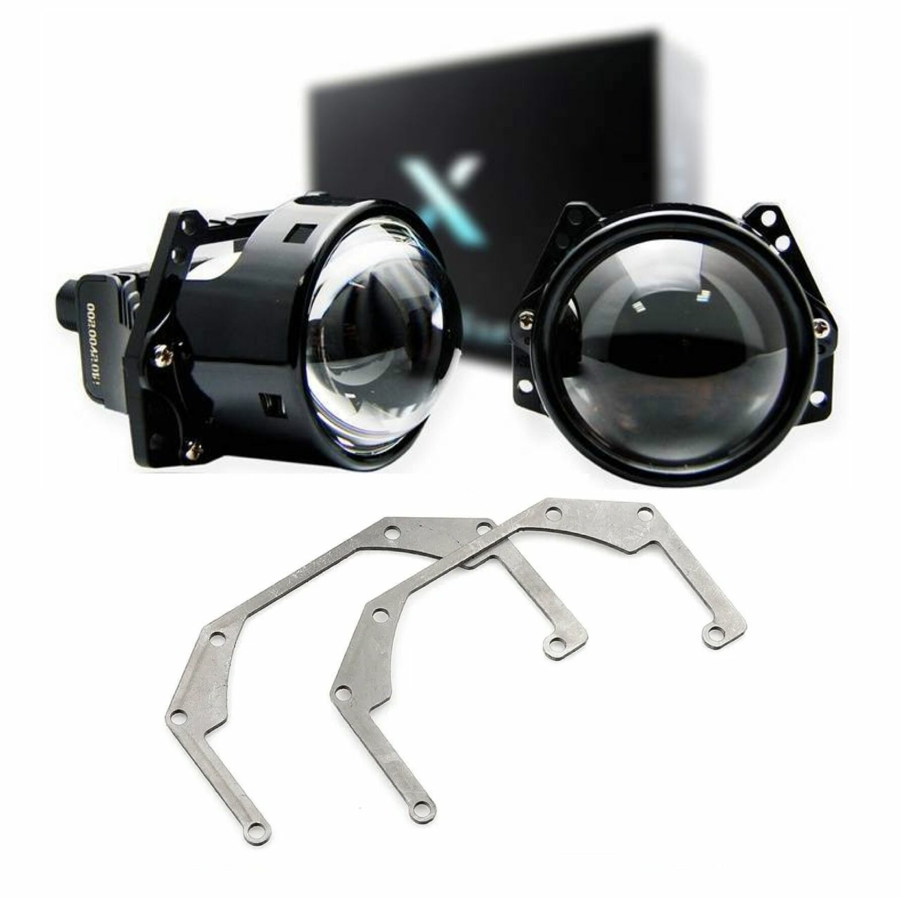 Светодиодные линзы на Mitsubishi Pajero Sport 2 2008-2016. Билед для Митсубиси Паджеро Спорт (холодный свет YH3 5000к)