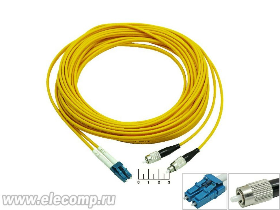 Шнур оптический 2LC/UPC-2FC/UPC 3.0мм 10м