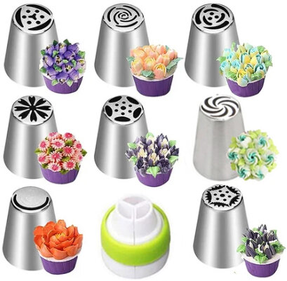 Насадки кондитерские Набор 8 шт. Тюльпаны+переходник (Набор из 1 шт.)