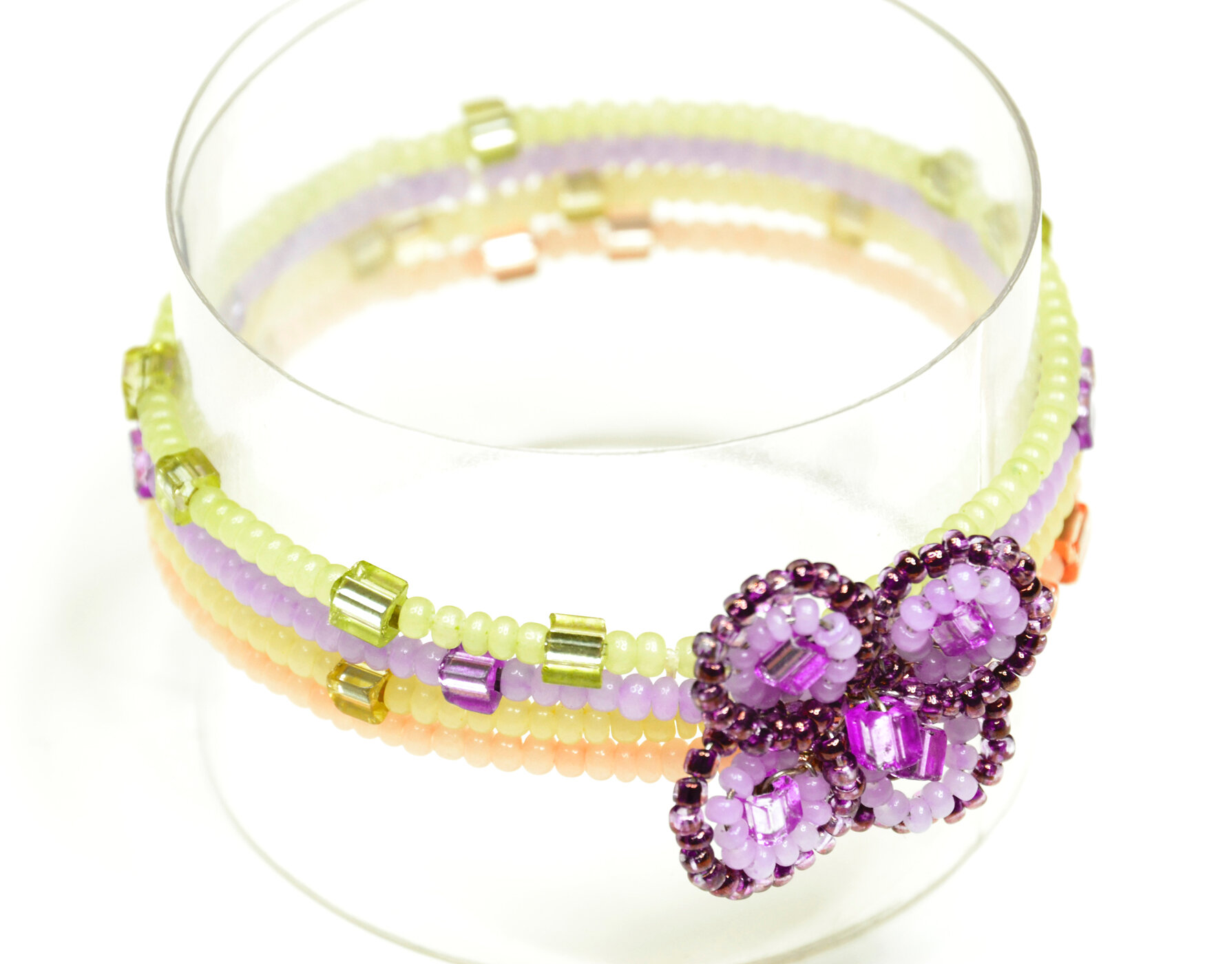 Браслет Bohemia Style, стекло, хрусталь, богемское стекло, бисер