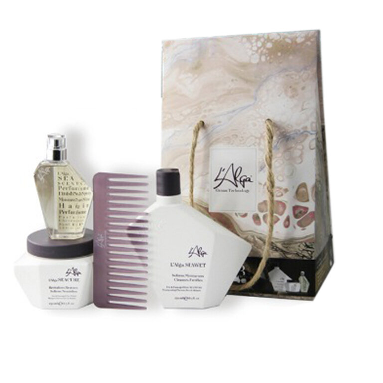 L'ALGA Holiday Luxury Bag Seamore Набор “Сила и аромат океана для роскошных волос (для сухих и поврежденных волос)" с гребнем