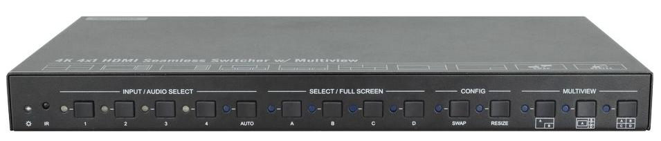 [ss-mv41] бесподрывный мультивьювер digis, 4х1 hdmi 1.4 (10,2 гб/с), 4k до 30гц 4:4:4, 4k масштабирование, эмбеддер, де-эмбеддер, rs232, tcp/ip (gui), hdcp 2.2