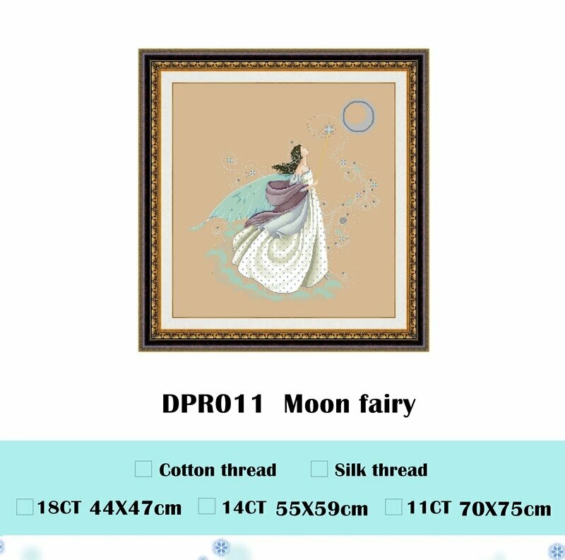 Набор для вышивки крестиком Moon fairy, 14ct, с льняным канвасом