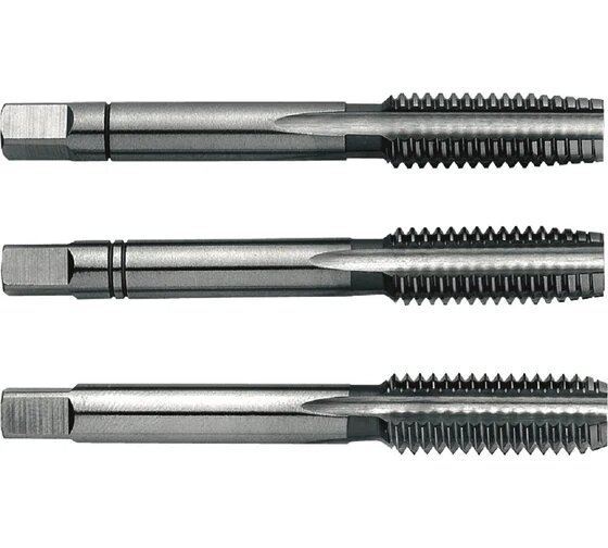 Набор метчиков ручных No 1000 HSS DIN 352, 3 предмета, Nr.1/Nr.2/Nr.3, M 10 x 1.5 ISO DIN 13, для сквозных и слепых отв. ZI-100092.