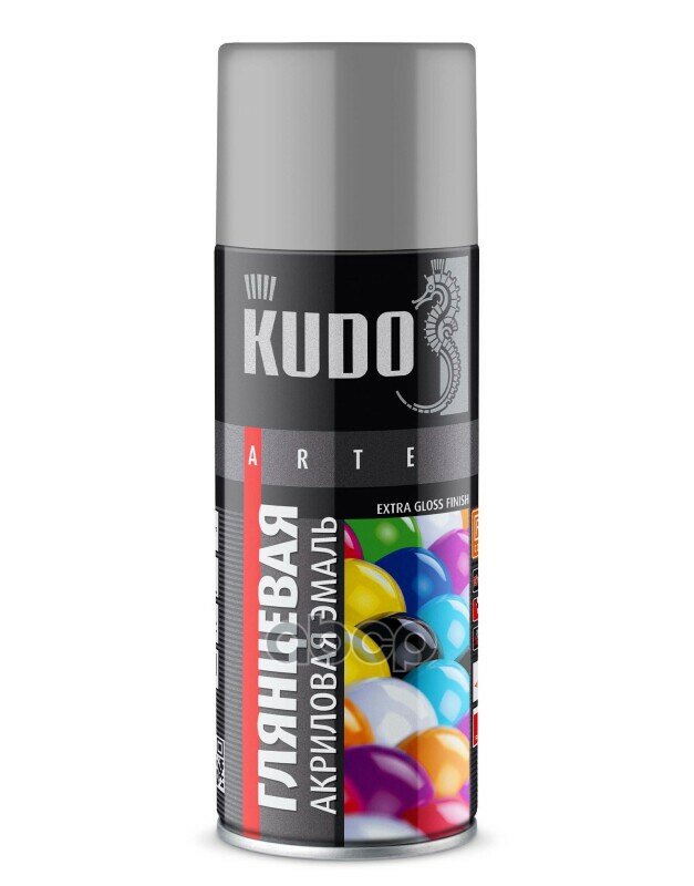 Эмаль универсальная KUDO акриловая быстросохнущая RAL серый глянцевый 520мл Kudo арт. KUA7040