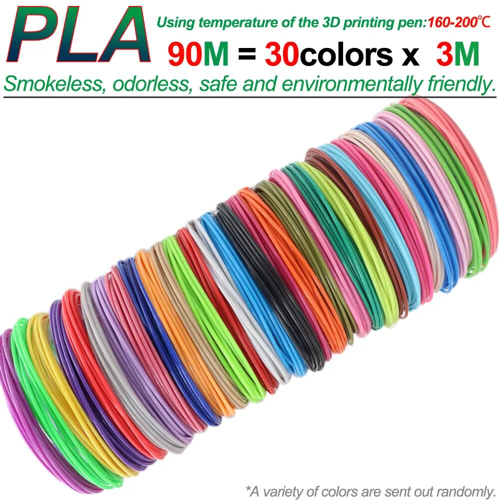Oeny PLA нить для 3D-ручки 1.75 мм 20 цветов 90M PLA 30colors