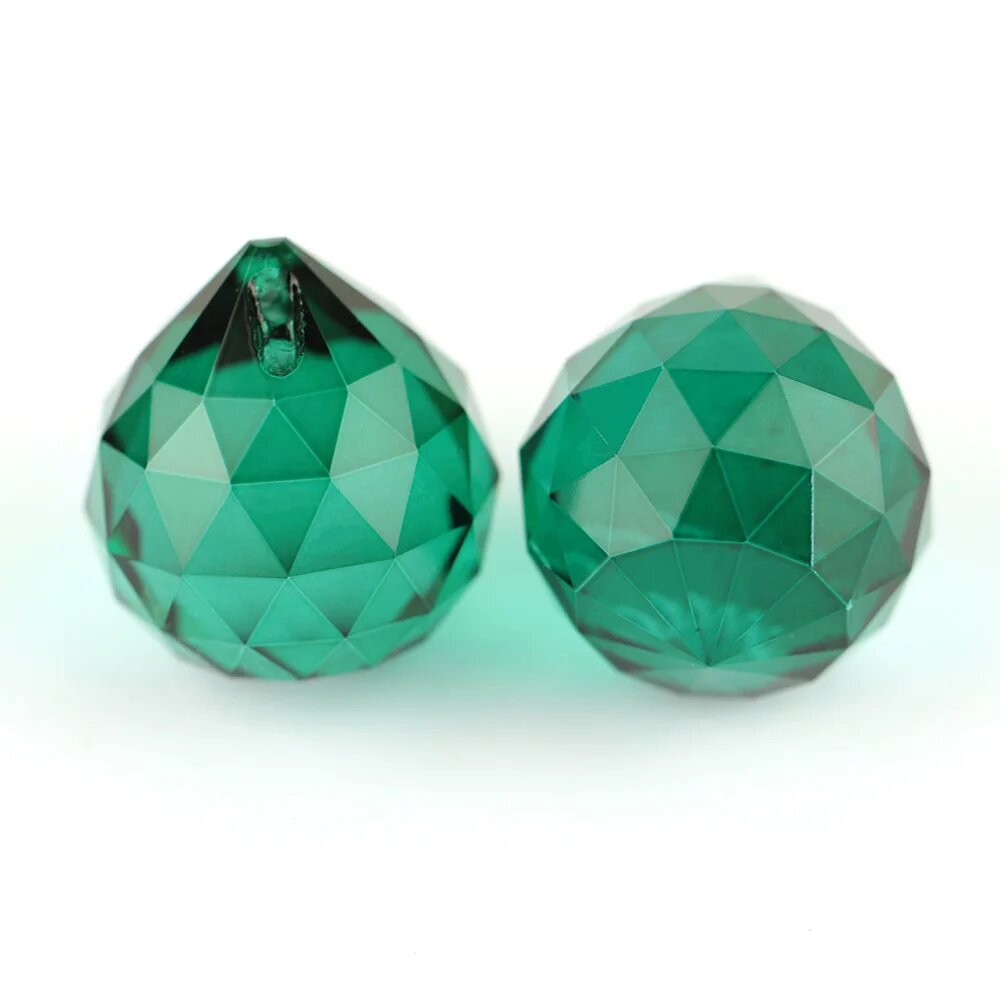 Хрустальные граненые шарики для люстры 20/30/40 мм 15mm 10pcs, zircon green