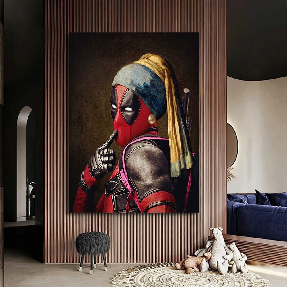 Картина ВсеКартины. Тут "Дэдпул", на подрамнике, супергерои, поп-арт, 60x80 см