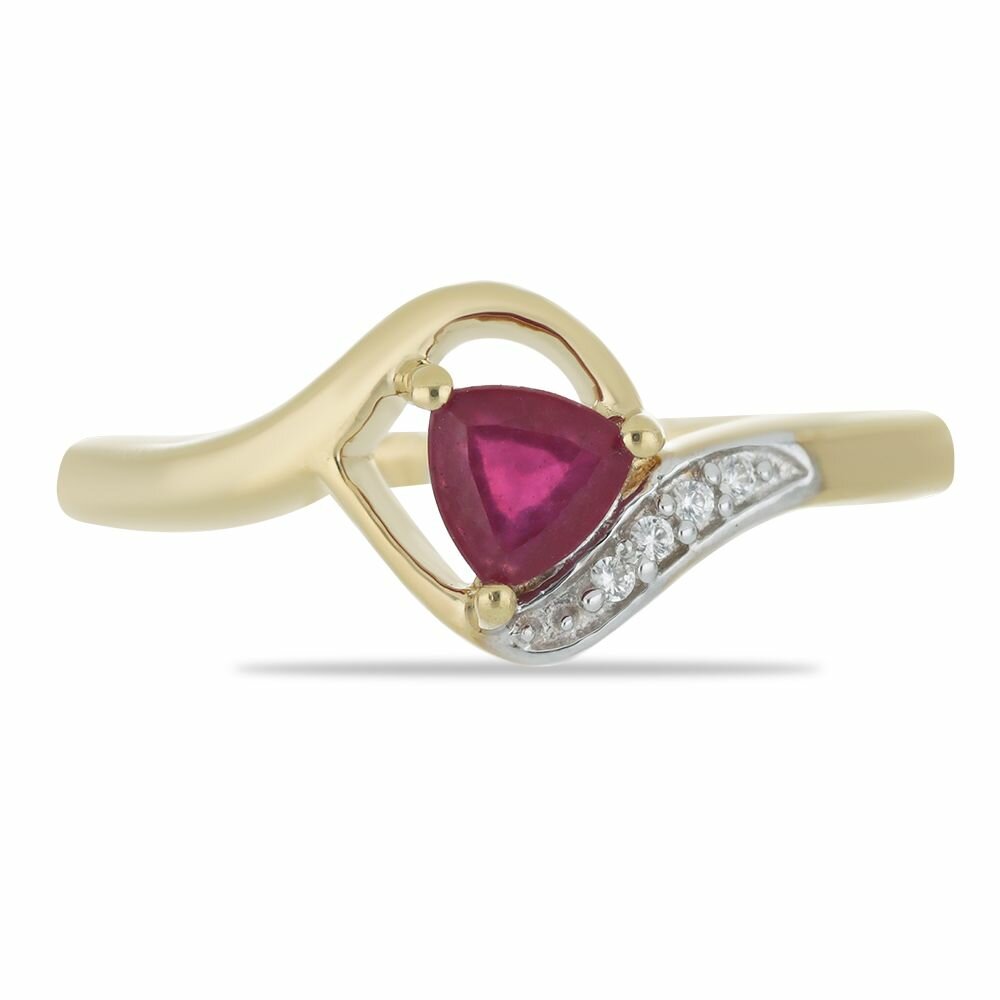 Кольцо, серебро, 925 проба, циркон, рубин