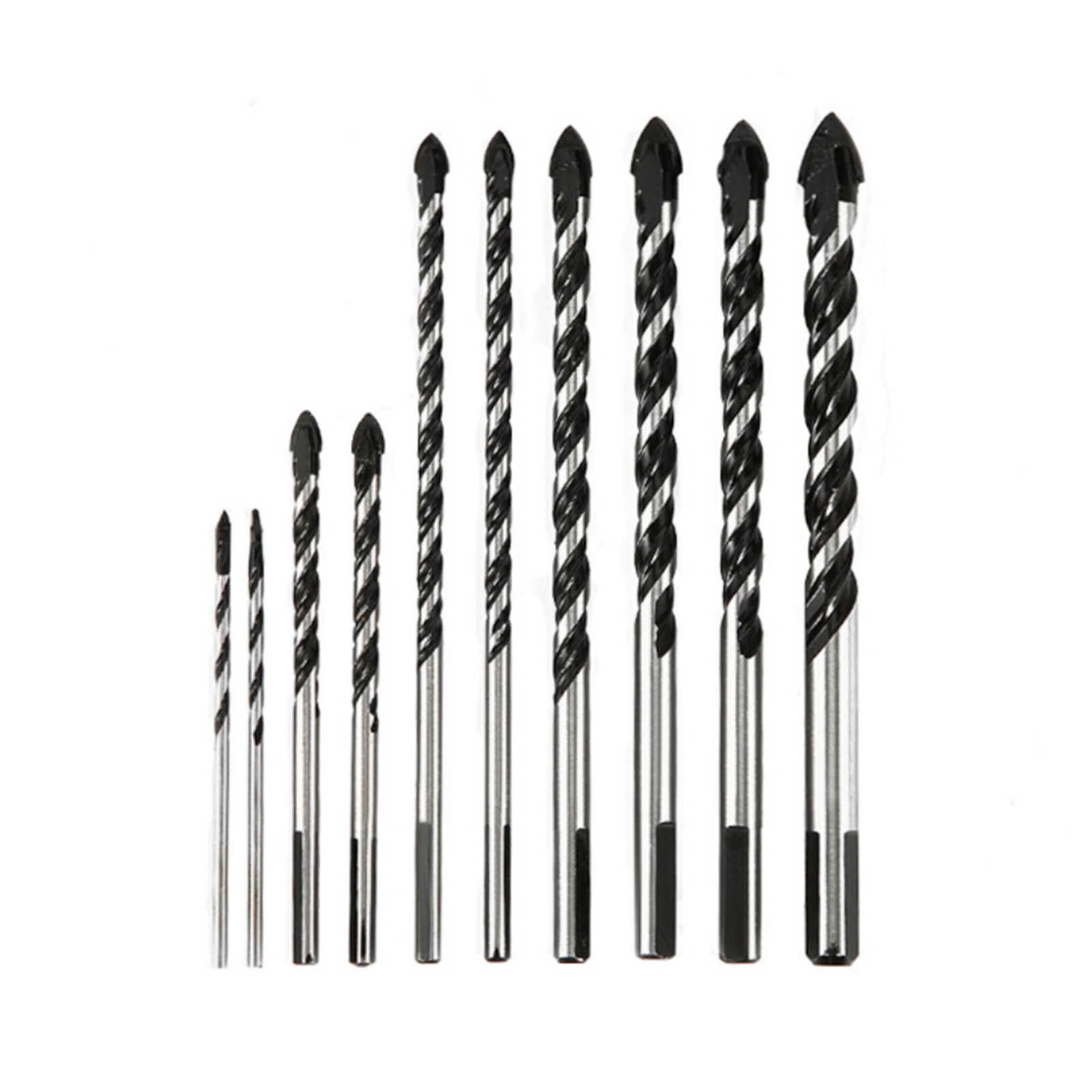 Сверла для каменной кладки 10 шт. Для плитки, кирпича, стекла, пластика, фарфора,