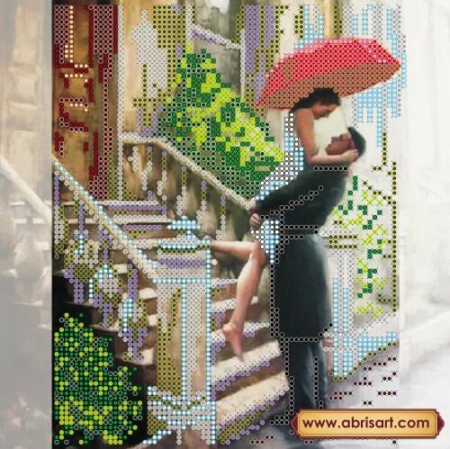 Схема для вышивания бисером Свидание под дождем