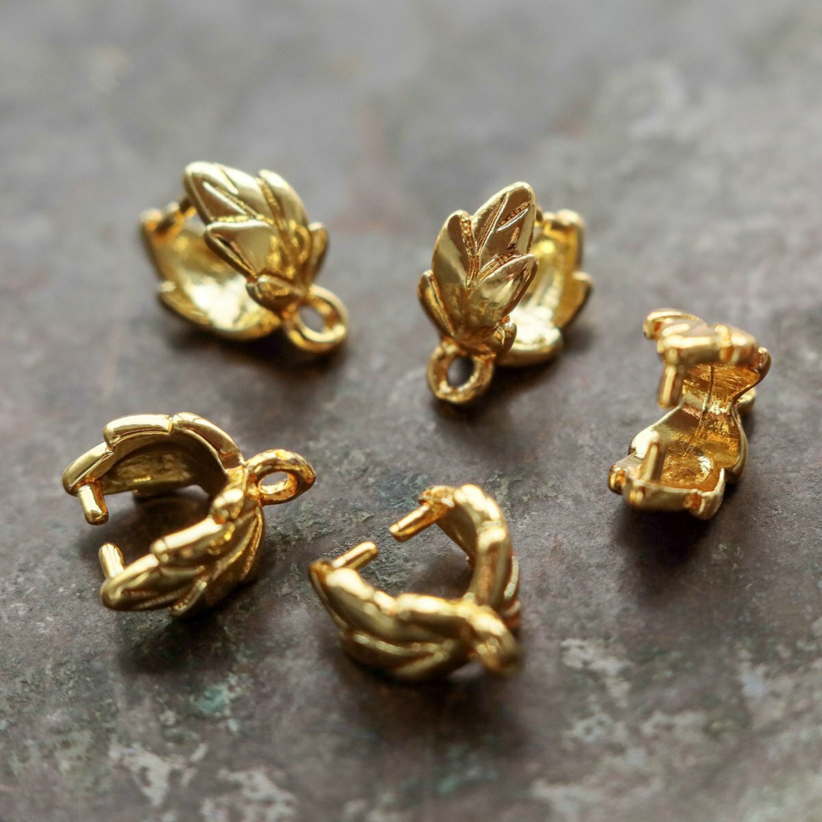 Бейл держатель для кулона подвески 5 шт для бижутерии/украшений, металл, цвет золото, размер 9x7x4.5 мм