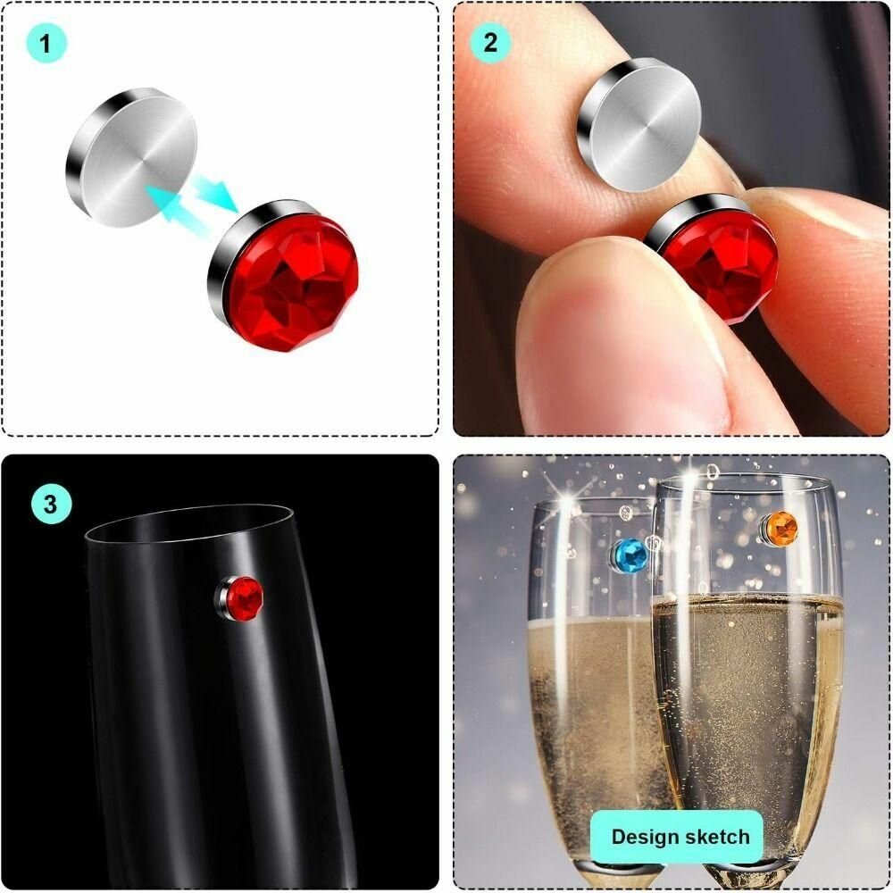 Магнитные маркеры для напитков, 24шт