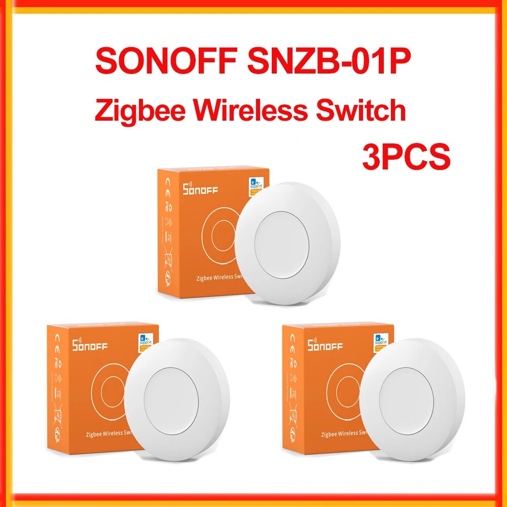 SONOFF SNZB-01P Беспроводной интеллектуальный переключатель Zigbee Sonoff snzb01P 3PCS