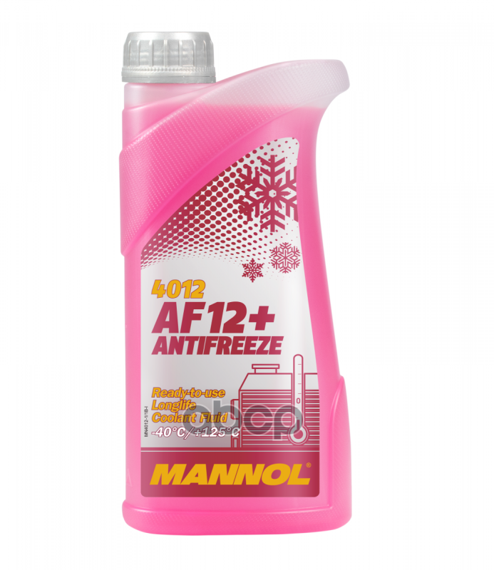 Антифриз Longlife AF12+ Красный (-40°C) (готовый раствор) 1л MANNOL арт. 2038