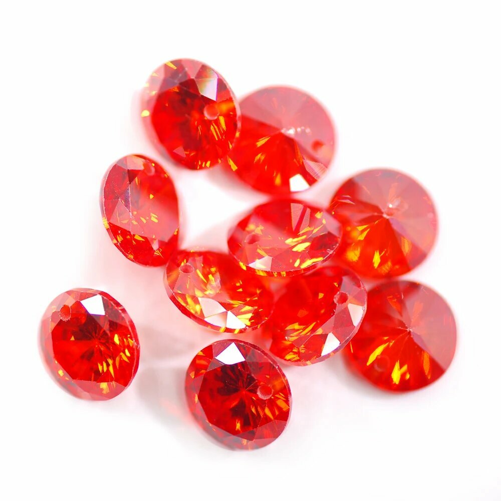 Стразы Hisenlee многоцветные круглые 4,6,8 мм 4mm - 50Pcs, Красный, Orange red