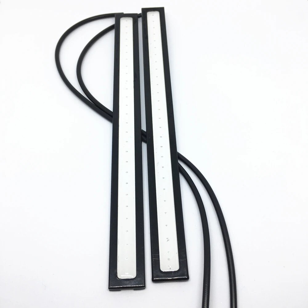 Дневные ходовые огни 2 шт, Светодиодная лента COB 17 см для вождения автомобиля, алюминиевая панель в полоску, рабочие огни ДХО 12 В белый