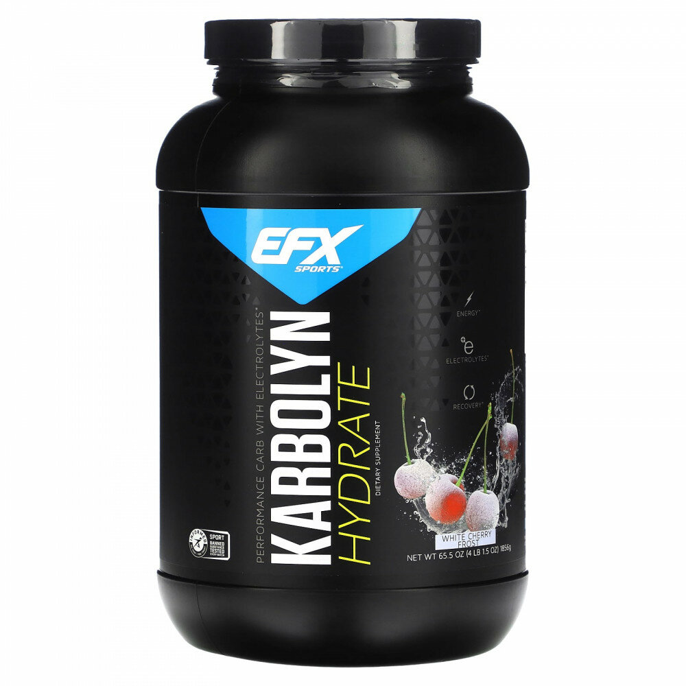 EFX Sports, Karbolyn® Hydrate, White Cherry Frost, 1856 г (4 фунта 1,5 унции)