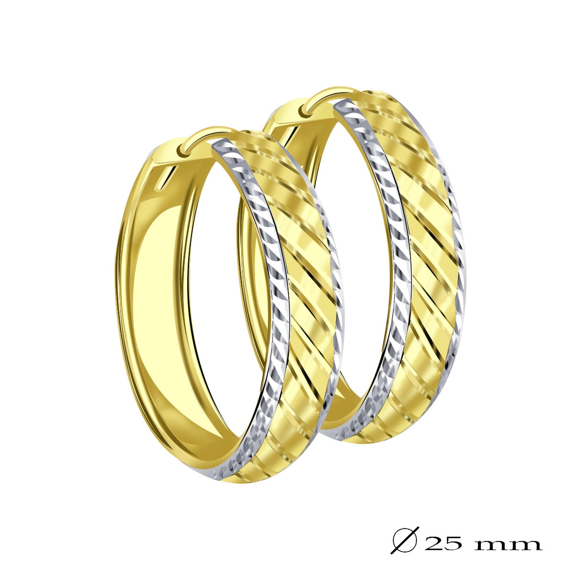 Серьги конго, желтое золото, 585 проба