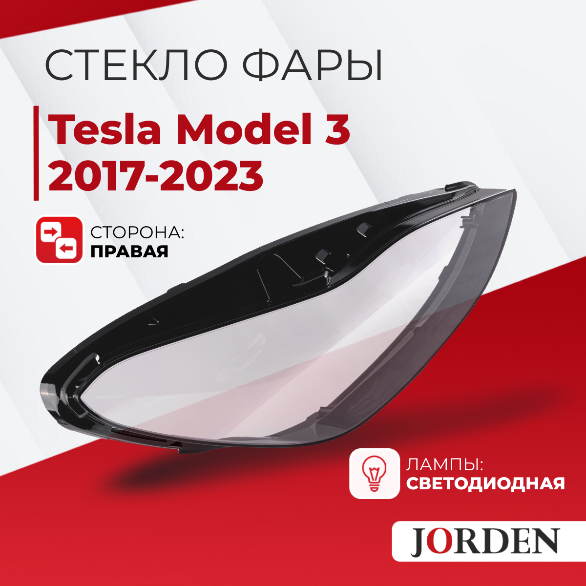 Стекло фары переднее правое подходит для Model 3 I поколения, года 2017-2023, светодиодная, 1 шт. Модель 3 2017 2018 2019 2020 2021 2022 2023, поликарбонат из прозрачного материала