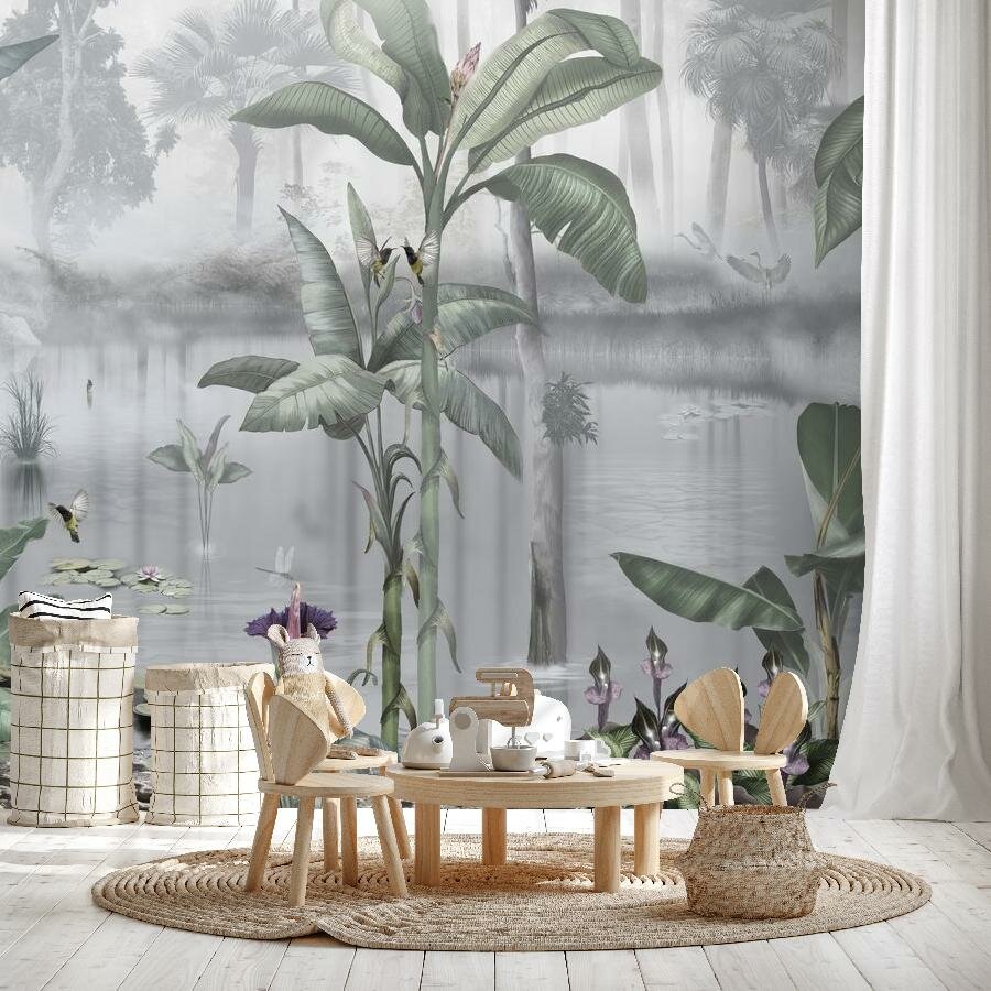 Фотообои Тропический лес 13-387-S-Песок 270 x 200 см (ВхШ) Метровые, флизелиновые, влагостойкие обои