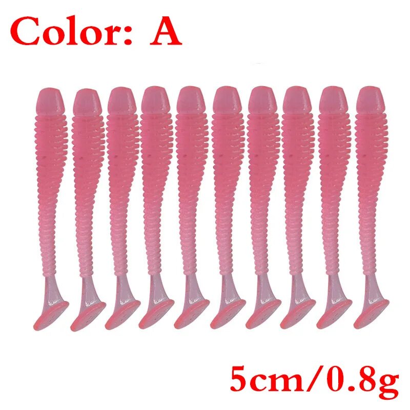 10 шт. силиконовых блесен WDAIREN, 5 см, 0.8 г, розовый, Color: A