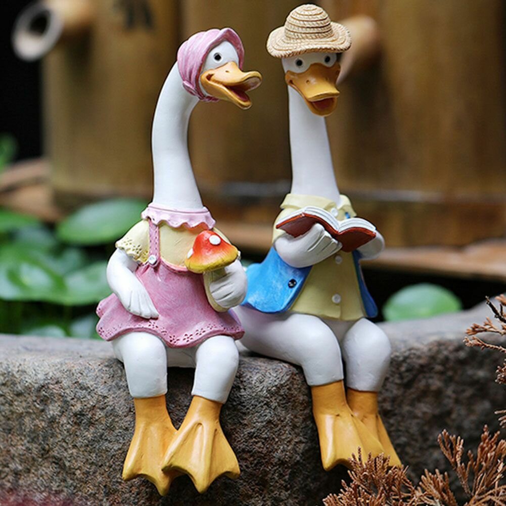 Садовая фигурка из смолы с ретро дизайном, украшение для сада и стильный подарок, 21x11x7 см