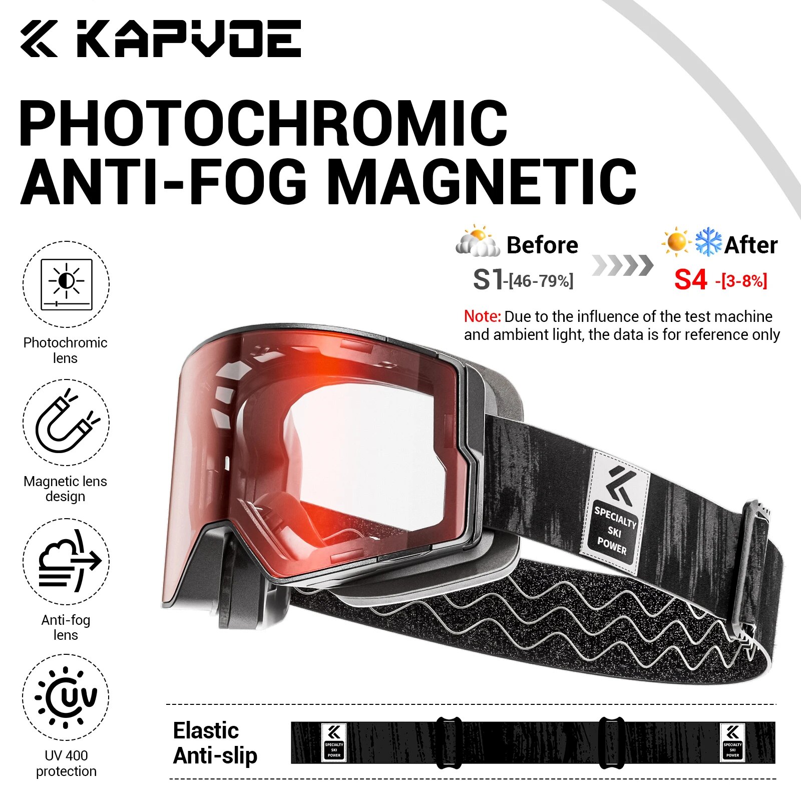 KAPVOE лыжные очки фотохромные Photochromic-01