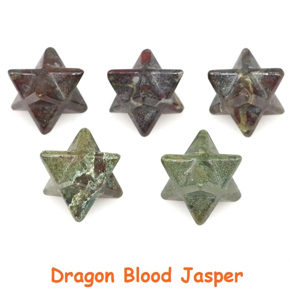 Кристаллы Меркаба Звезды Рейки, набор из 1 штуки 1 PC, Dragon Blood Jasper