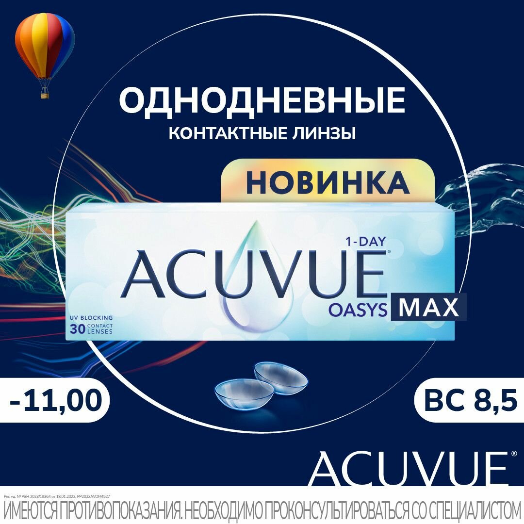1-day Acuvue Oasys MAX (30 линз) 8.5 -11